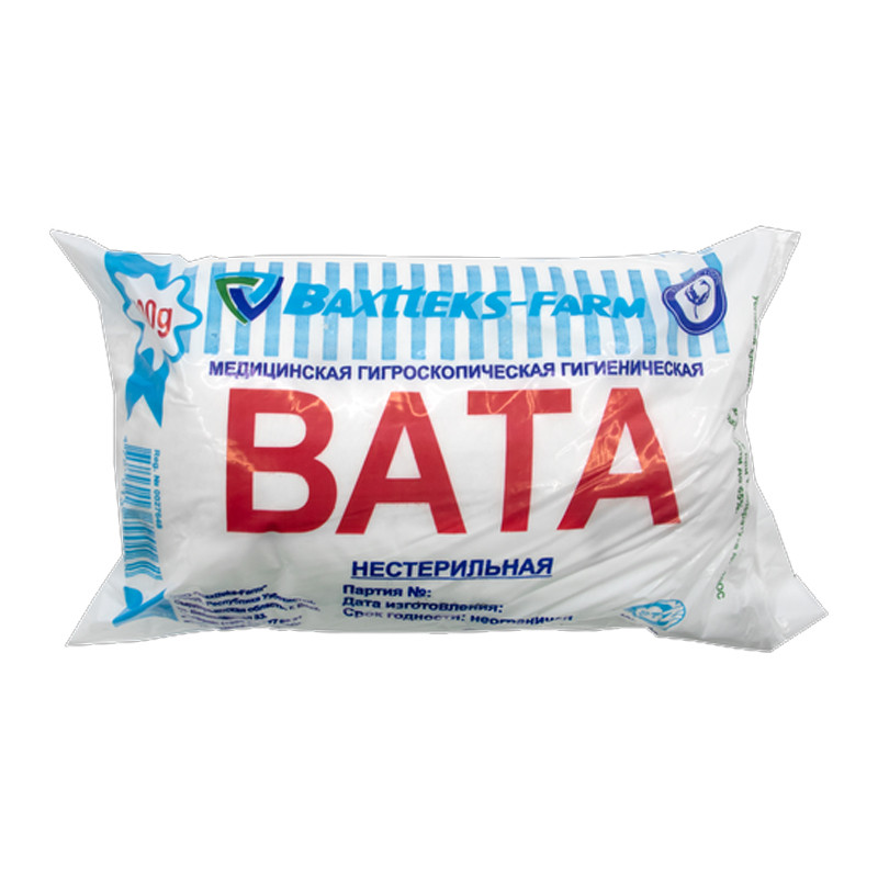 Вата нестерильная 100 г BAXTTEKS-FARM - купить с доставкой по Алматы за ...